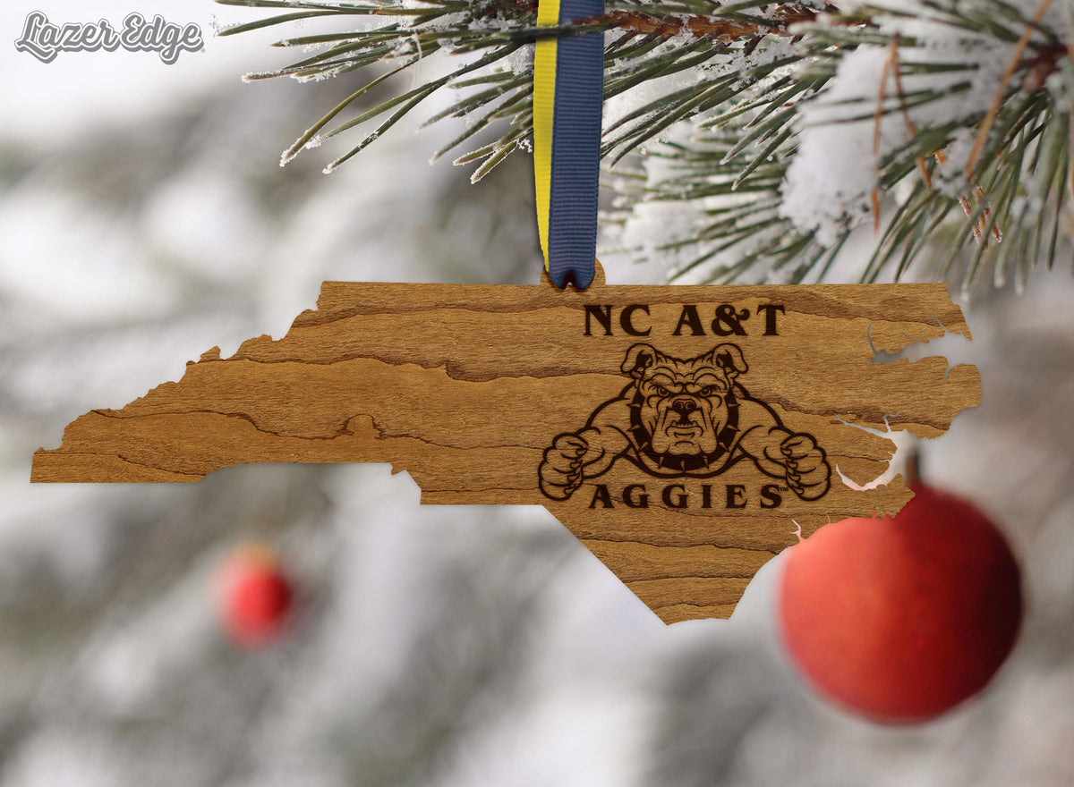 North Carolina A&T University Bulldog on State Ornament – Crafted from ...