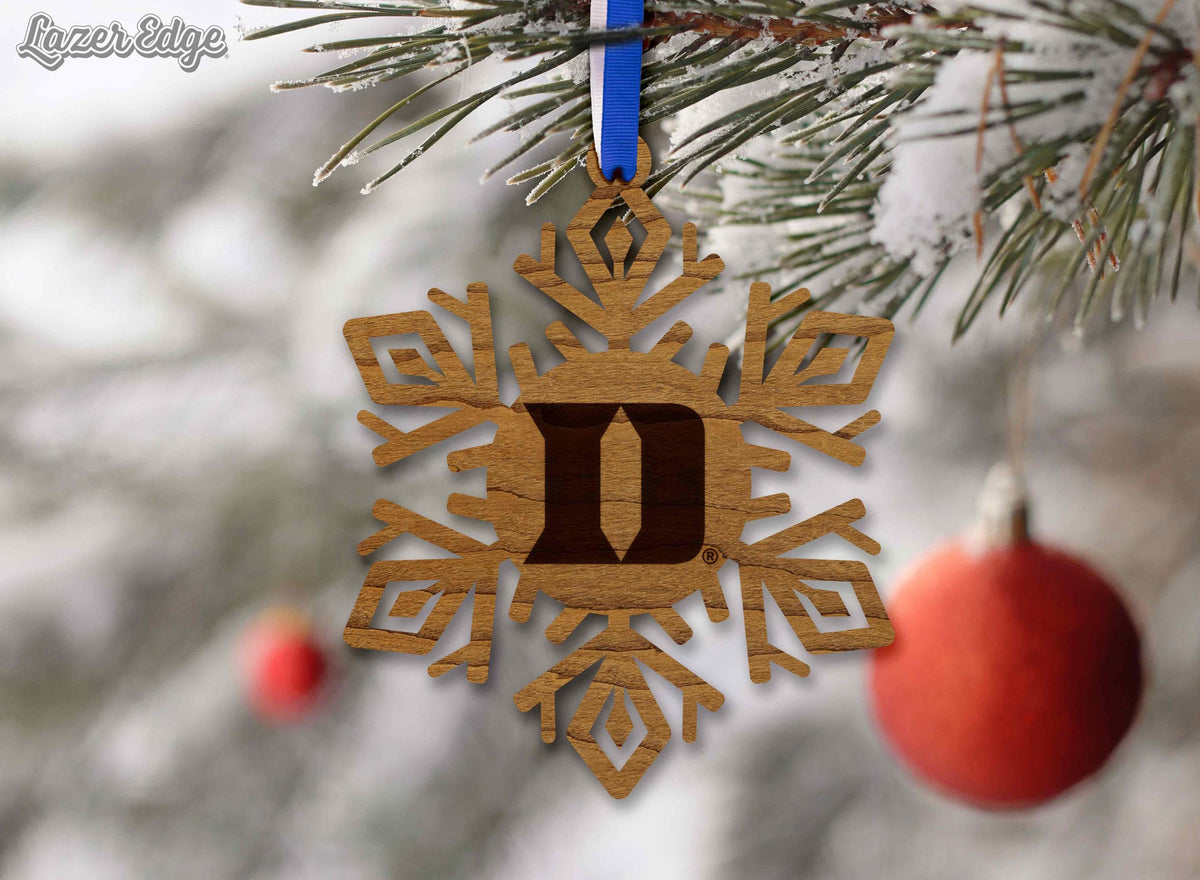 Duke Blue Devils Snowflake Ornament – Crafted from Cherry and Maple Wo ...