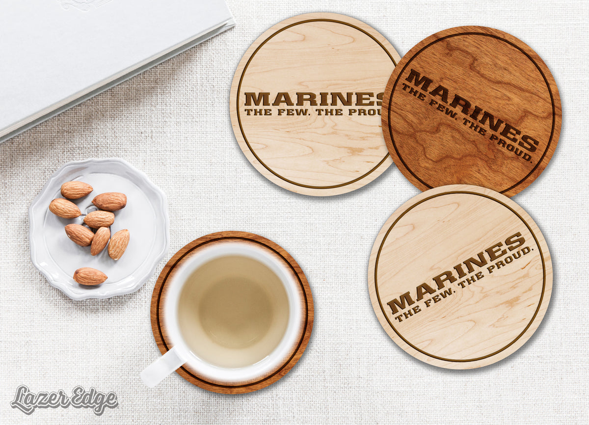 Marines Slogan Cherry Coaster – LazerEdge