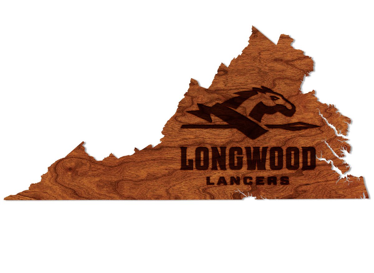Longwood University Primary Mark on State Large Cherry Wall Hanging ...
