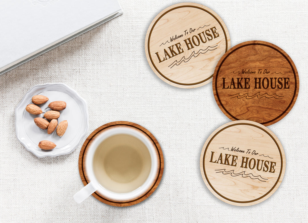 Welcome To Our Lake House Cherry Coaster – LazerEdge