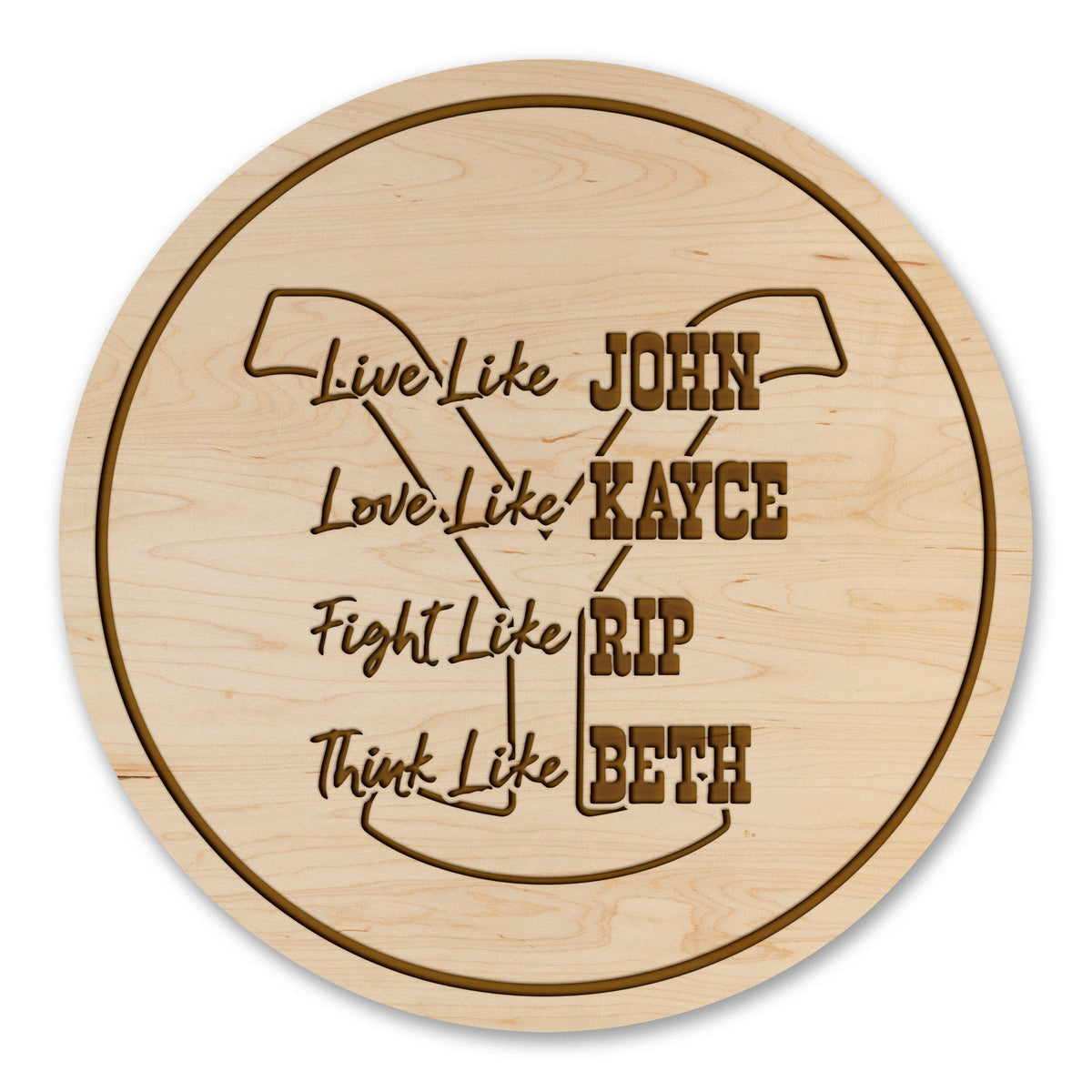 Yellowstone John, Kayce, Rip, and Beth Maple Coaster – LazerEdge