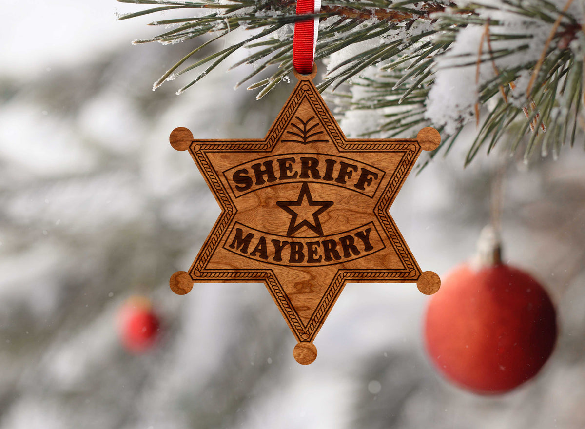 Mayberry Sheriff Badge Cherry Ornament – LazerEdge