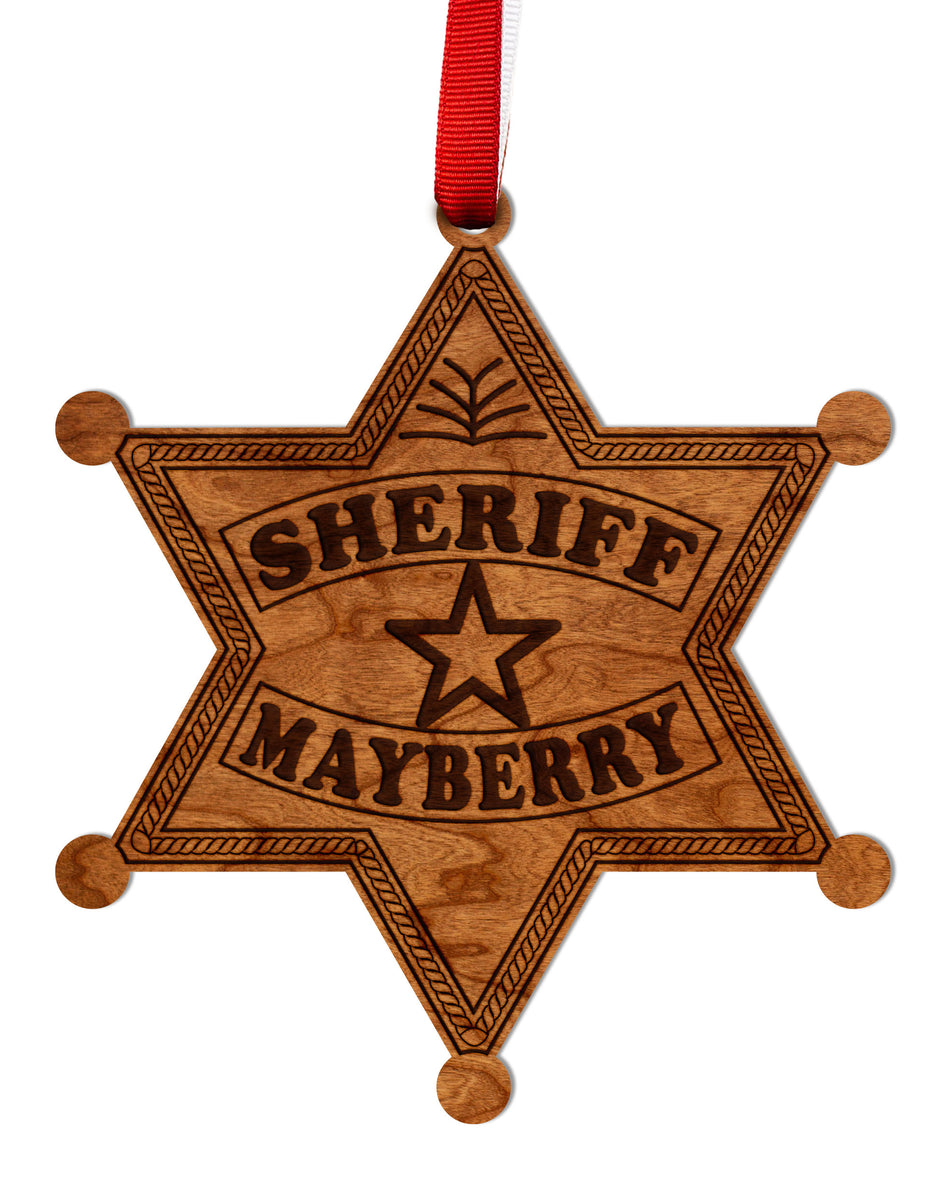Mayberry Sheriff Badge Cherry Ornament – LazerEdge