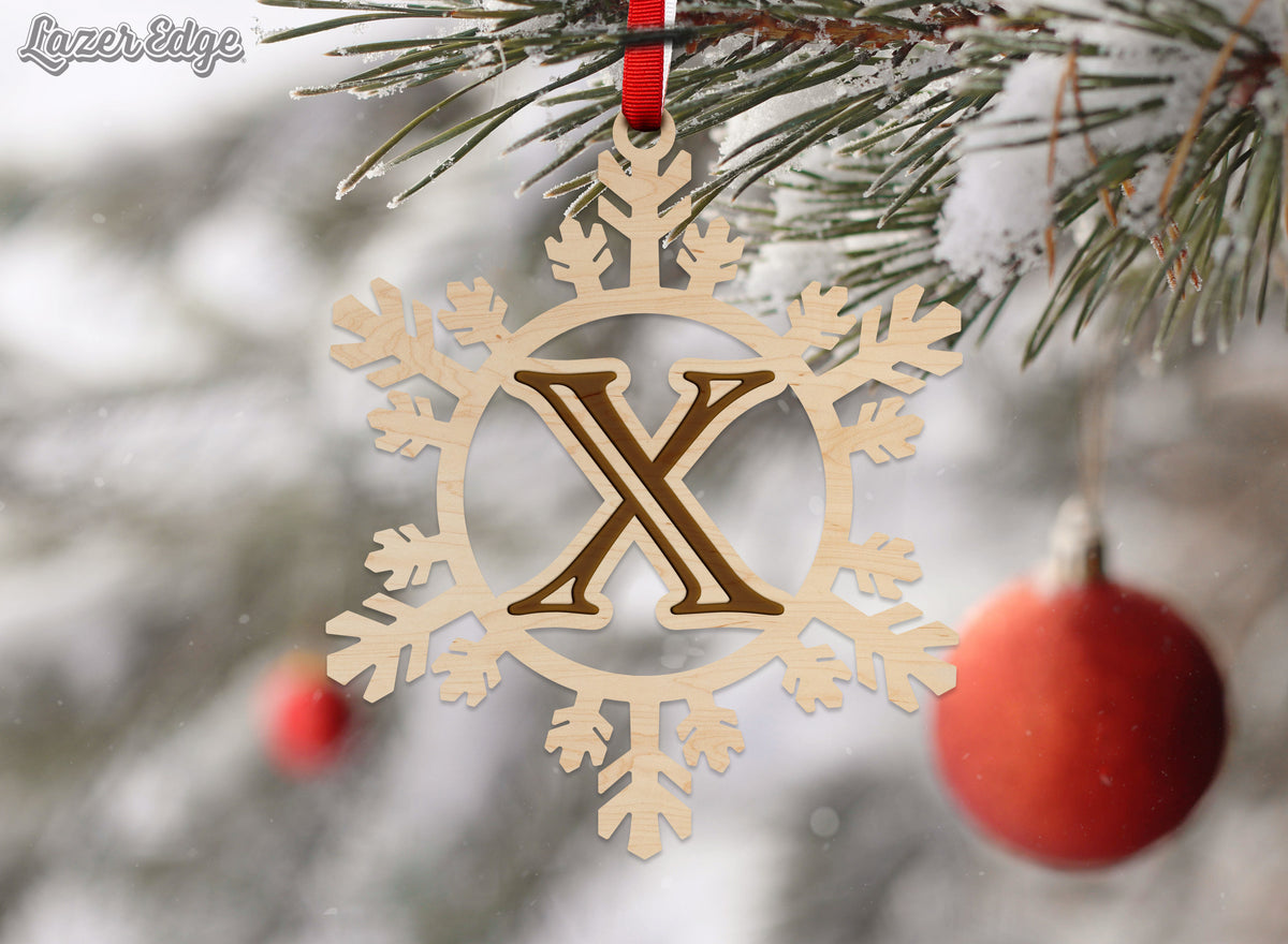 Letter X Snowflake Ornament Cherry Ornament – LazerEdge