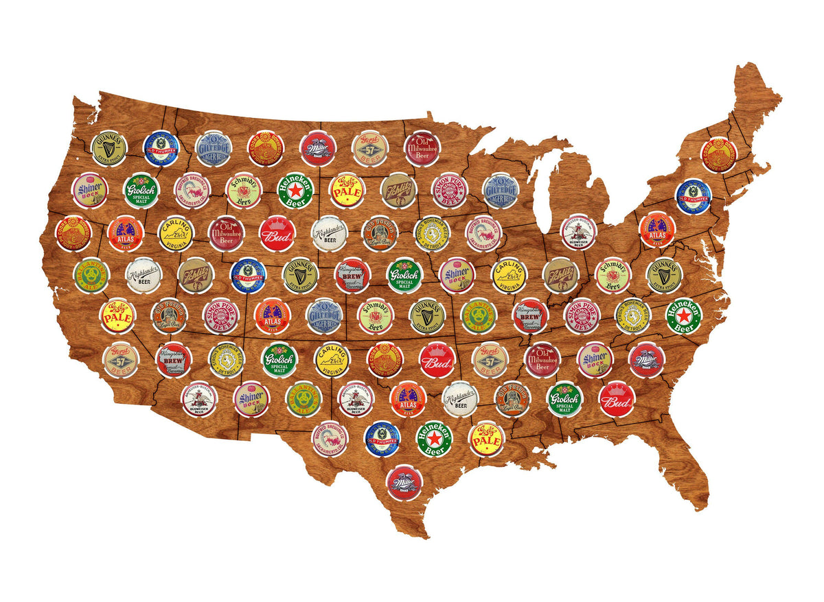 Bottle Cap Map - USA – LazerEdge